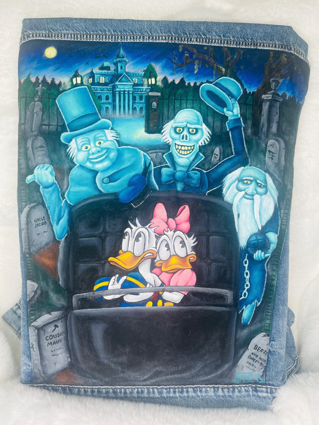 Custom Disney Haunted Mansion Denim Jacket Hand Painted Disney Jacket ...