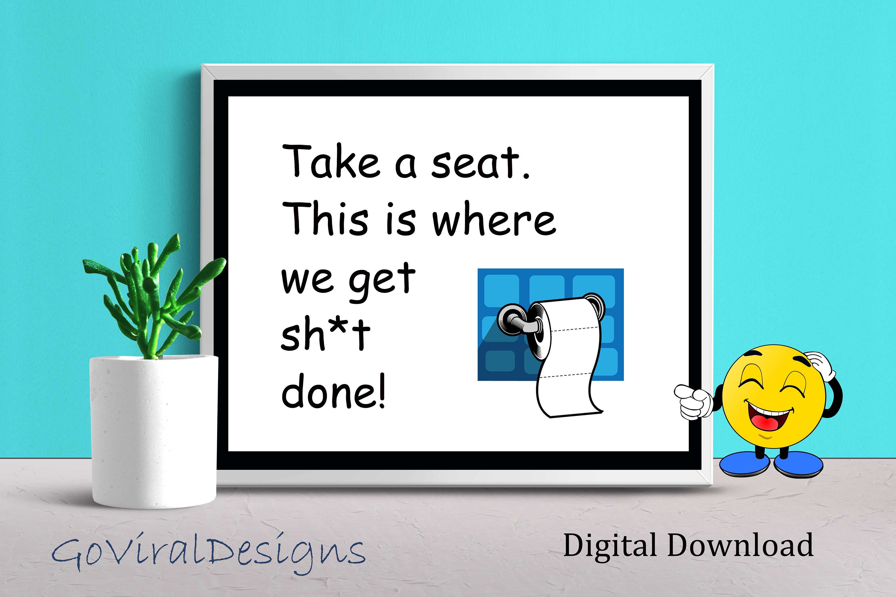 Funny Bathroom Sign, Digital Download, Downloadable Print, Bathroom ...