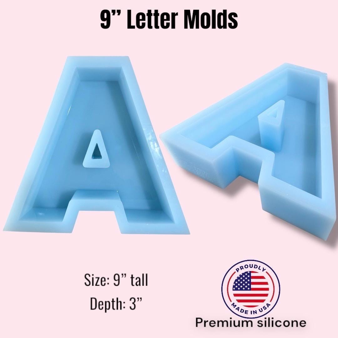 9 Inch Silicone Letter Mold for Resin // Large Mold for Flower ...