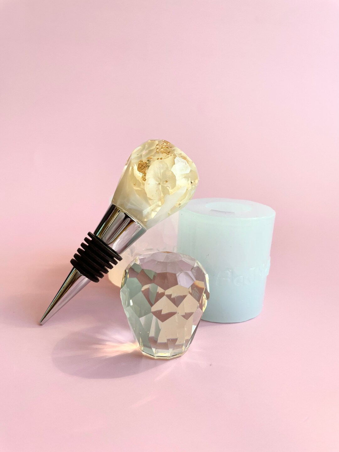 Faceted Wine Stopper Top Mold // Silicone Mold for Resin Art ...