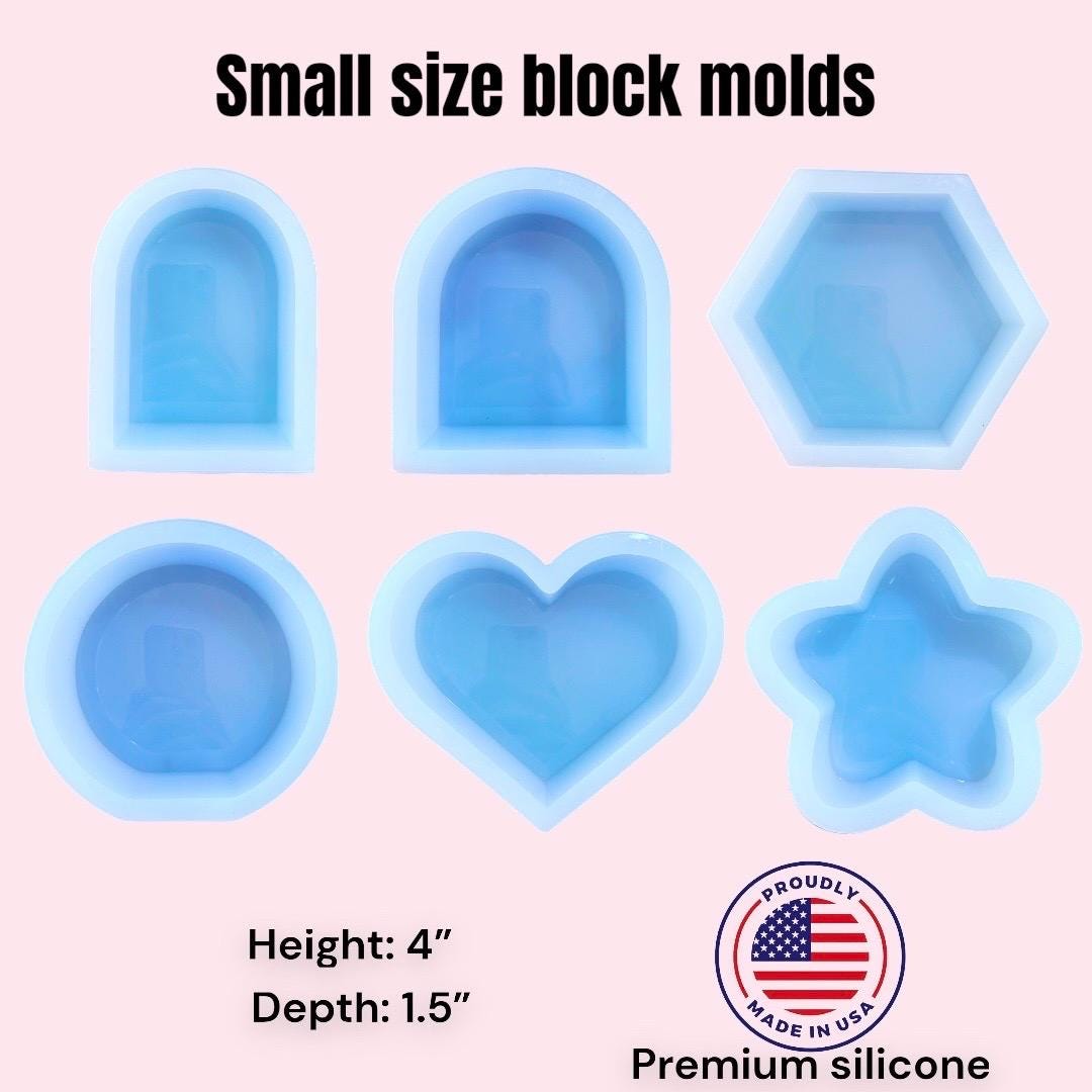 Small Silicone Block Molds, Arch Mold, Hexagon Mold, Heart Mold ...
