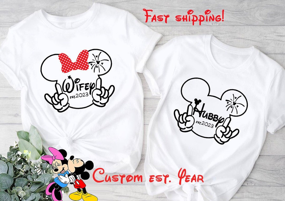 Wifey Hubby Disney Couples Personalized Shirts Mr Mrs Disney Shirt ...
