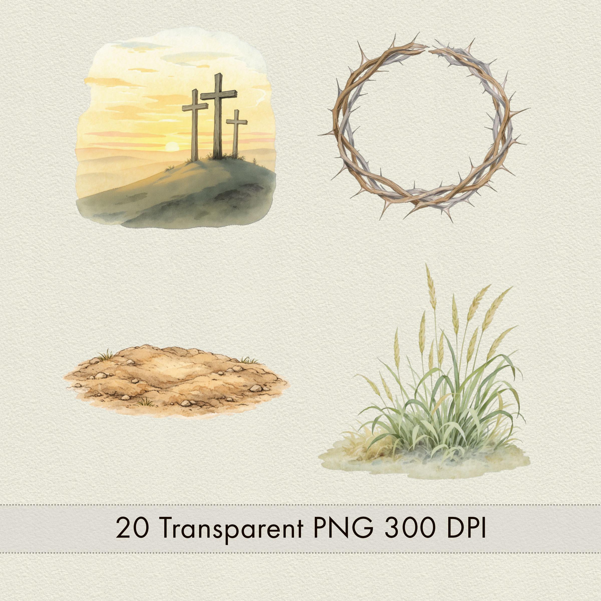 Christian Easter Clipart Bundle, Watercolor Resurrection Art - Etsy