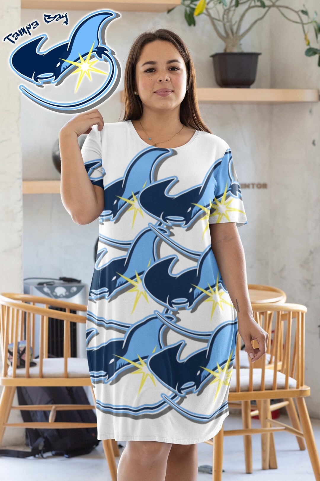 Manta Ray - Team Spirit - Tampa Bay Baseball - Ray -t-shirt Dress - Etsy