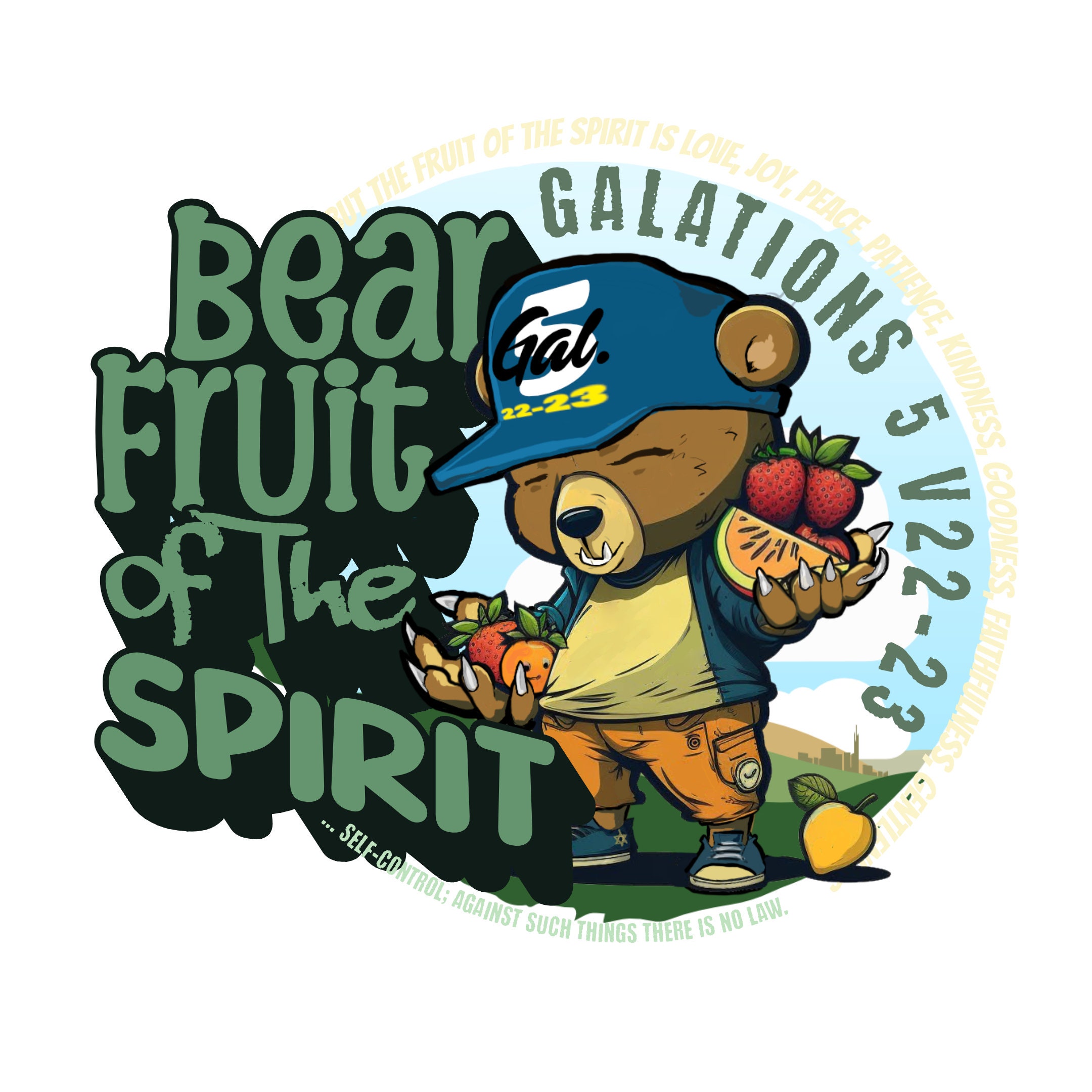 Bear Good Fruit 2 SVG & PNG Downloads - Etsy