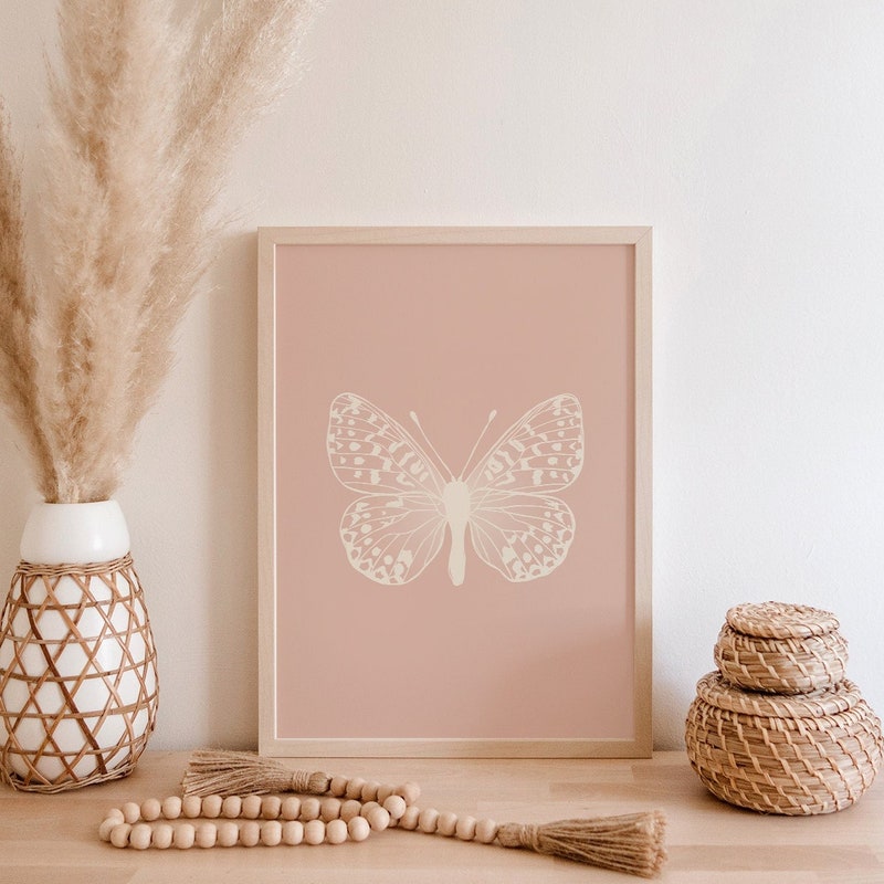 Pink Butterfly Art - Etsy