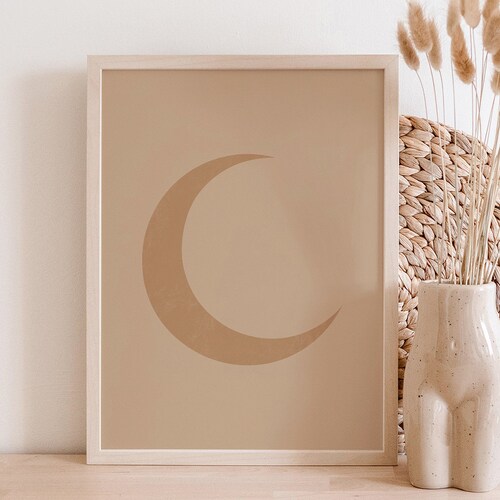 Crescent Moon Print Moon Print Abstract Printable Art - Etsy