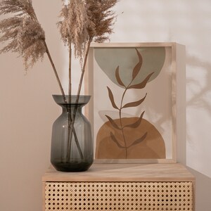 Abstract Plant Wall Art | Botanical Leaves Wall Art | Abstract Shape ...