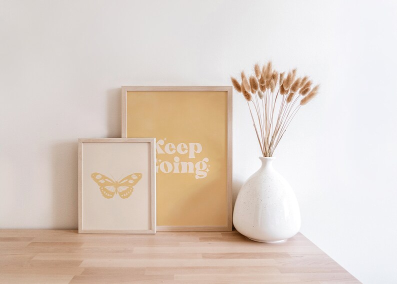 Keep Going Quote Art Print 70s Art Print Wall Art Quotes | Etsy