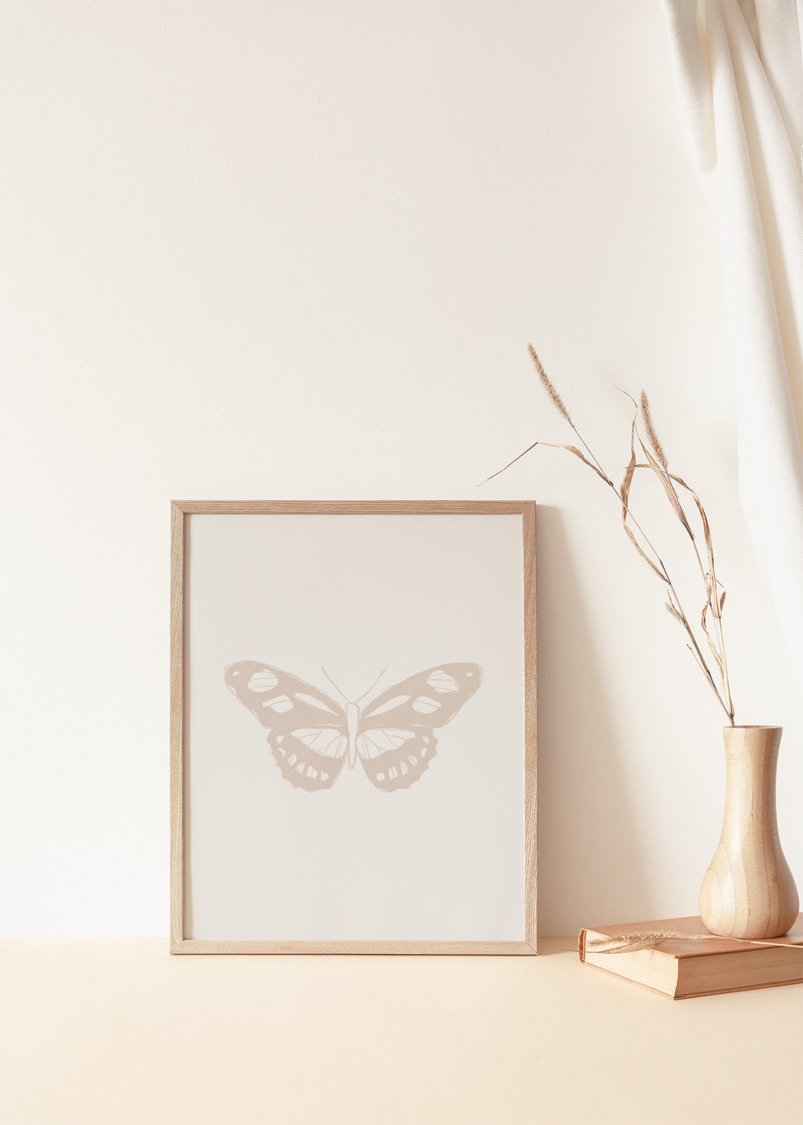 Neutral Butterfly Art Line Art Print Abstract Printable - Etsy