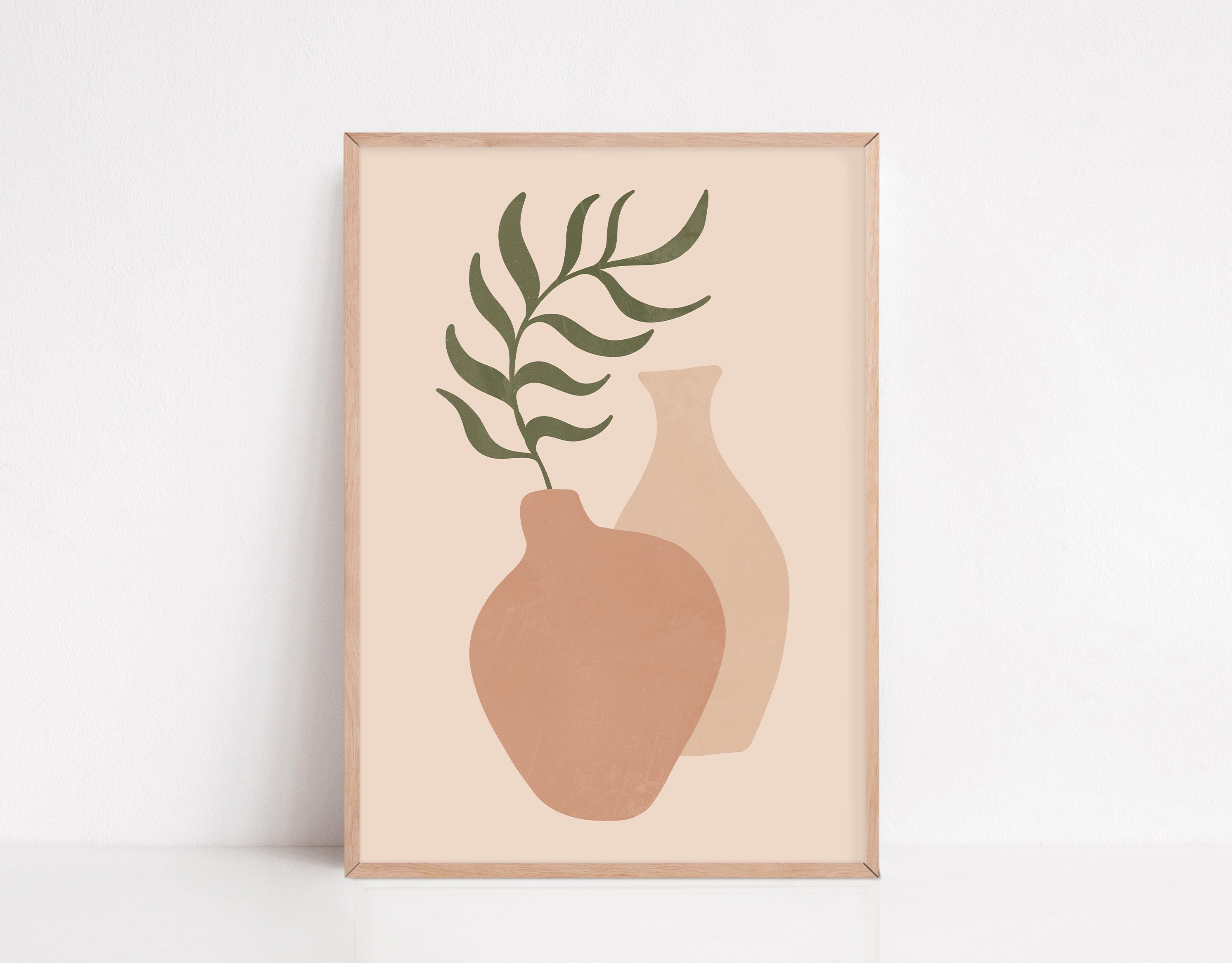 Set of 3 Prints Botanical Vase Art Abstract Vase Art Potted Plant Print ...