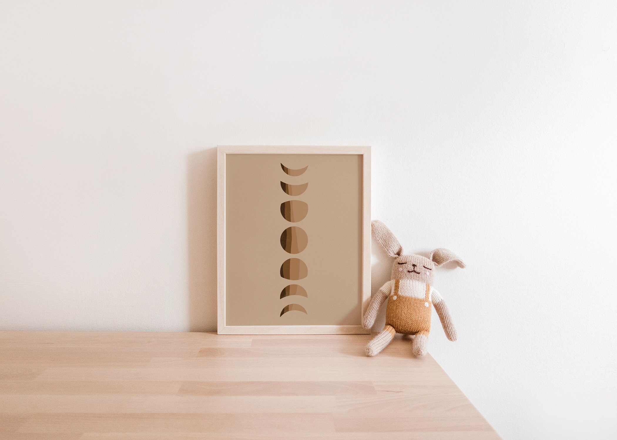 Moon Phases Wall Art Beige Moon Print Abstract Printable - Etsy