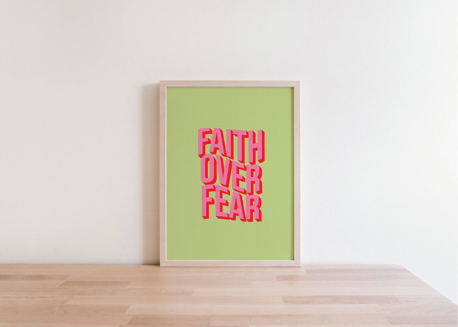 Faith Over Fear Quote Art Print Christian Wall Art - Etsy