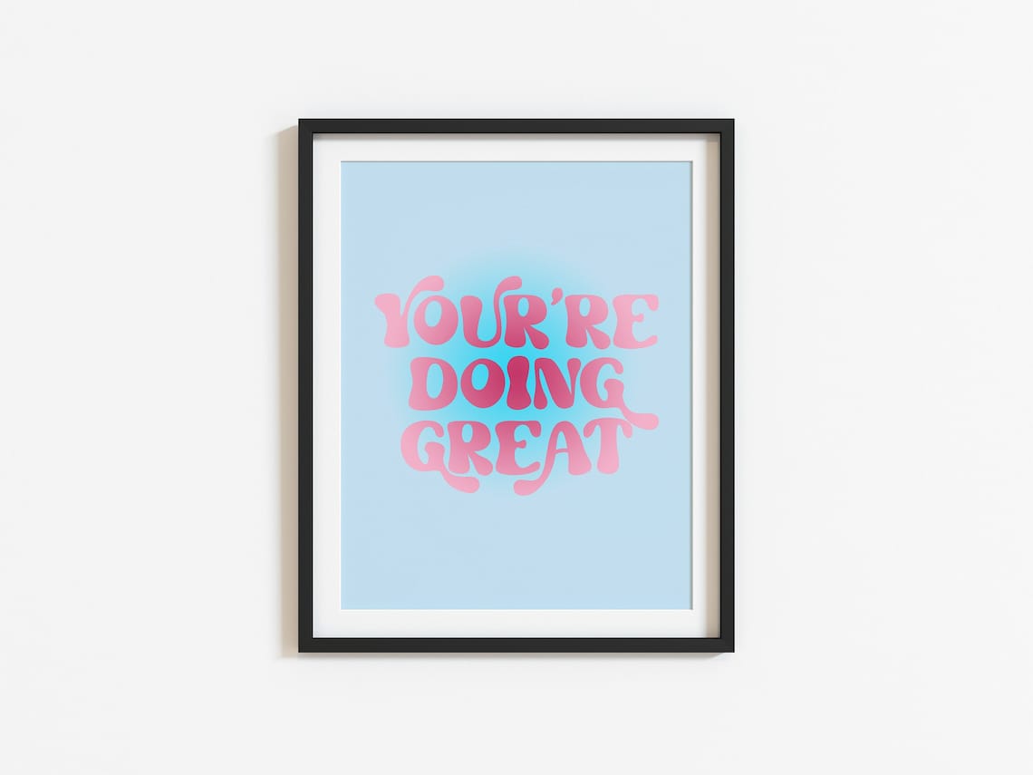 You're Doing Great Quote Art Print Motivational Wall Art - Etsy