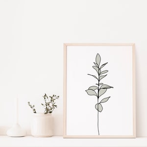 Botanical Line Art One Line Art Minimalist Line Art - Etsy