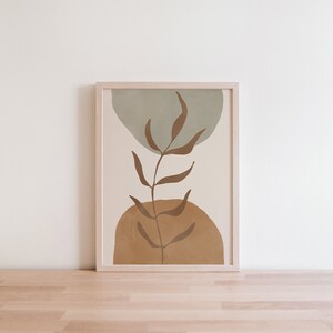 Abstract Plant Wall Art | Botanical Leaves Wall Art | Abstract Shape ...