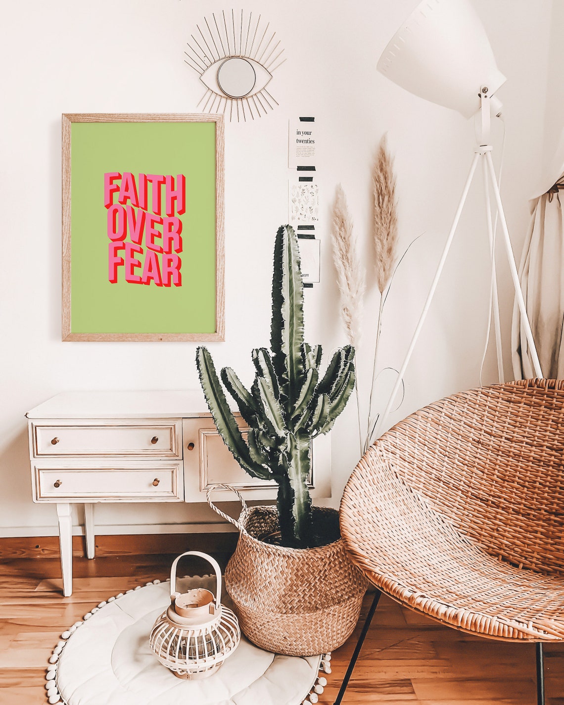 Faith Over Fear Quote Art Print Christian Wall Art - Etsy