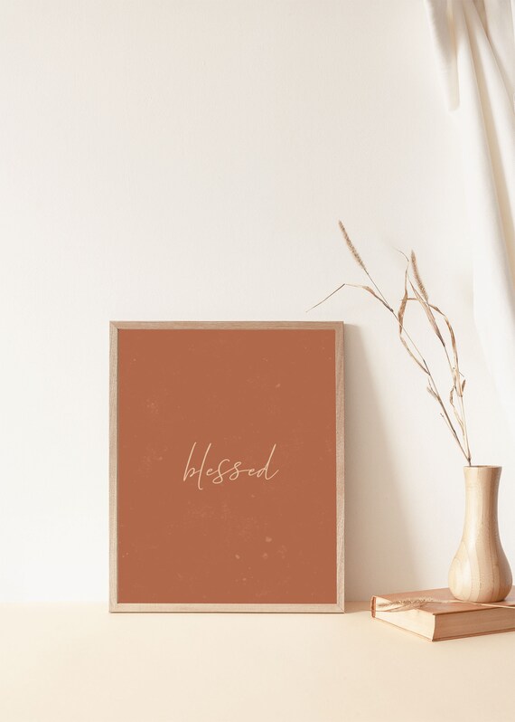 Blessed Quote Wall Art Boho Terracotta Print Blessed Quote - Etsy