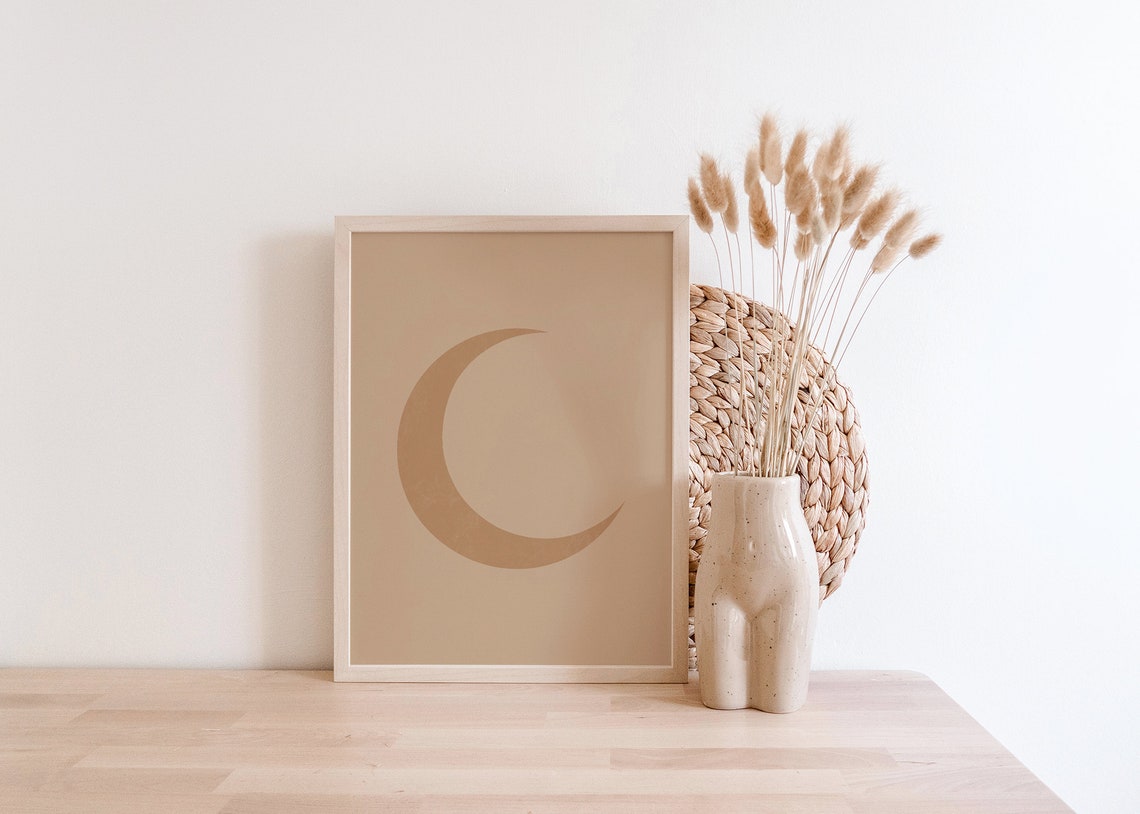 Crescent Moon Print Moon Print Abstract Printable Art - Etsy