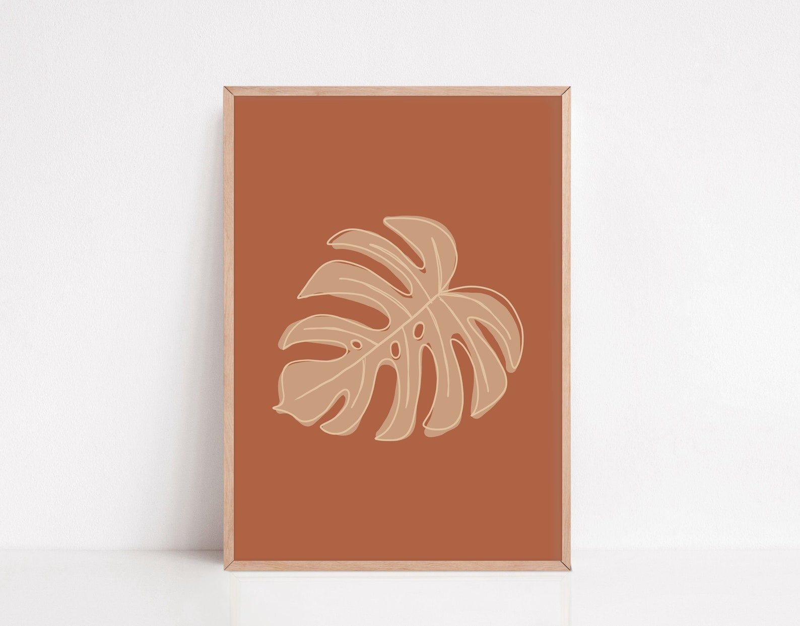 Tropical Leaf Wall Art | Terracotta Print | Monstera Print | Boho Wall ...