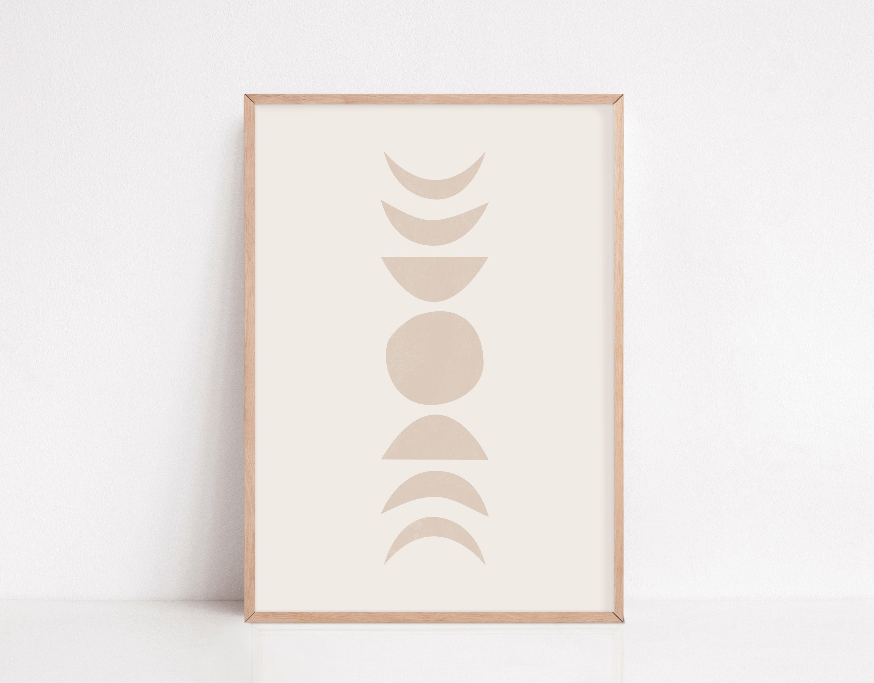 Moon Cycle Wall Art | Beige Moon Print | Abstract Printable Art | Boho ...
