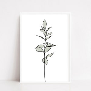 Botanical Line Art One Line Art Minimalist Line Art - Etsy