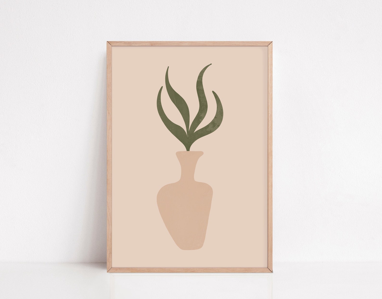 Set of 3 Prints Botanical Vase Art Abstract Vase Art Potted Plant Print ...