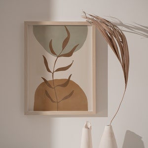 Abstract Plant Wall Art | Botanical Leaves Wall Art | Abstract Shape ...