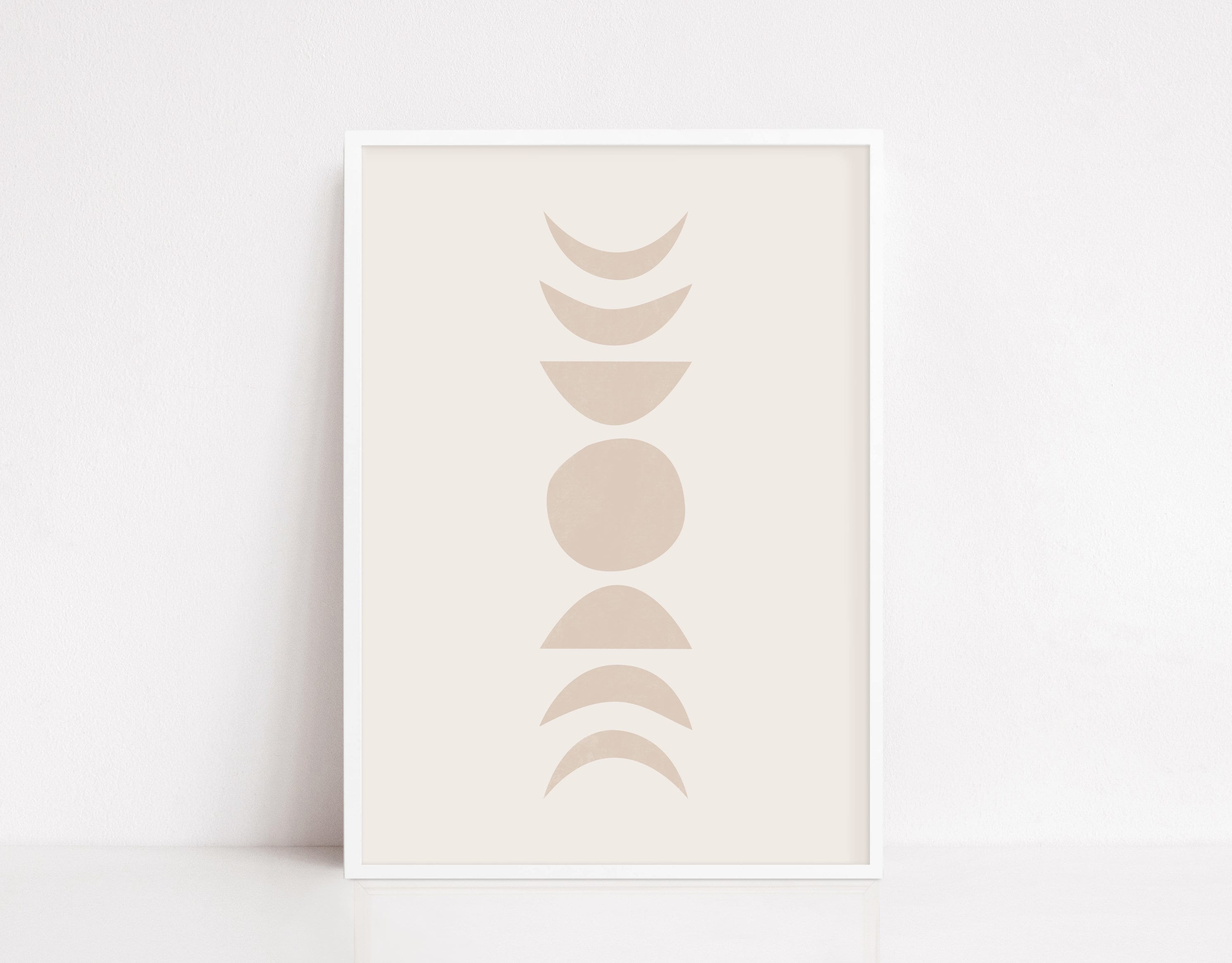Moon Cycle Wall Art | Beige Moon Print | Abstract Printable Art | Boho ...