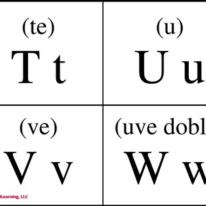 Spanish ABC Flashcards Printable (P-Z), Preschool Practice ...