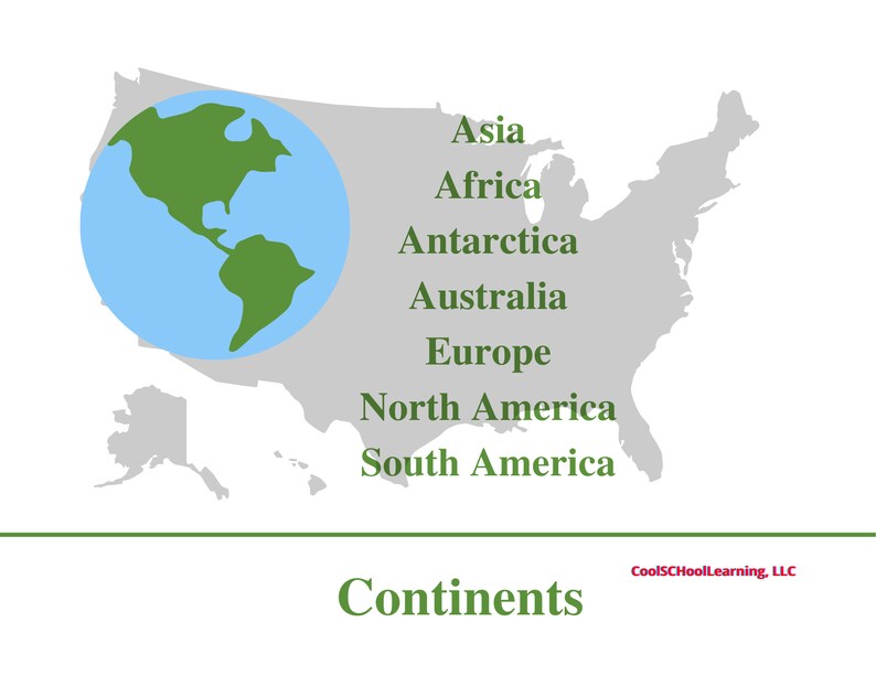 Continents of the World, Social Studies Posters, Continents Maps ...