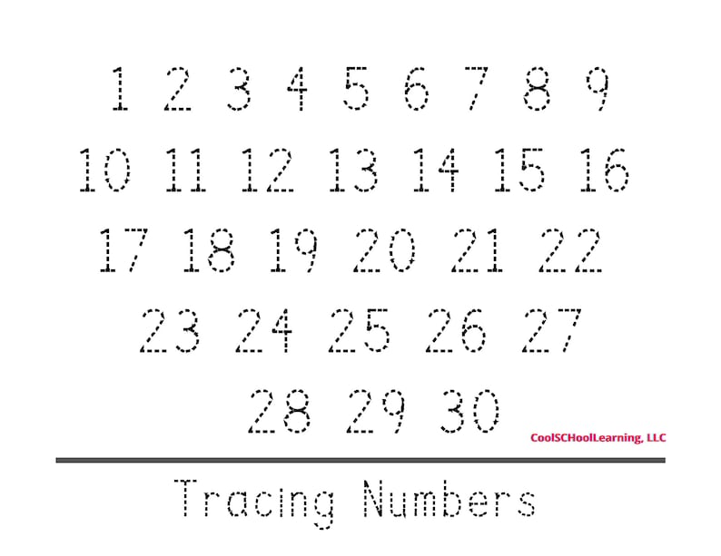 Tracing Numbers Printable (1-100), Worksheet for Kids, Kindergarten ...