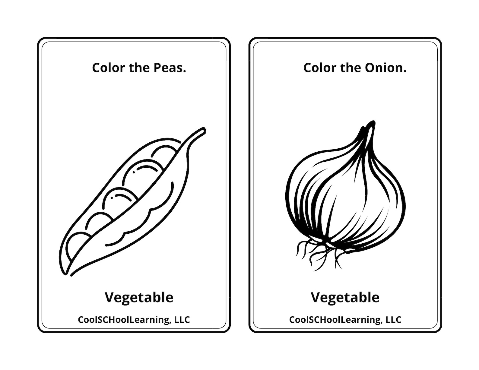 Vegetable Coloring Pages, Kids Coloring Sheets, Veggie Print, Prek ...