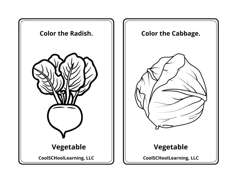 Vegetable Coloring Pages, Kids Coloring Sheets, Veggie Print, Prek ...
