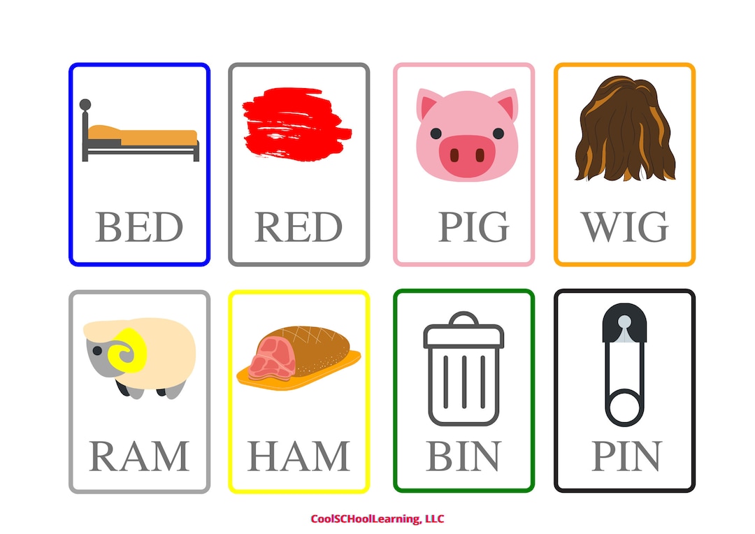 First Words Flash Cards for Toddlers Printable, Rhyming Activity ...