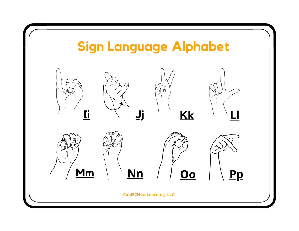 Sign Language ABC, ASL Printable, Sign Language Letters, ASL Learning ...