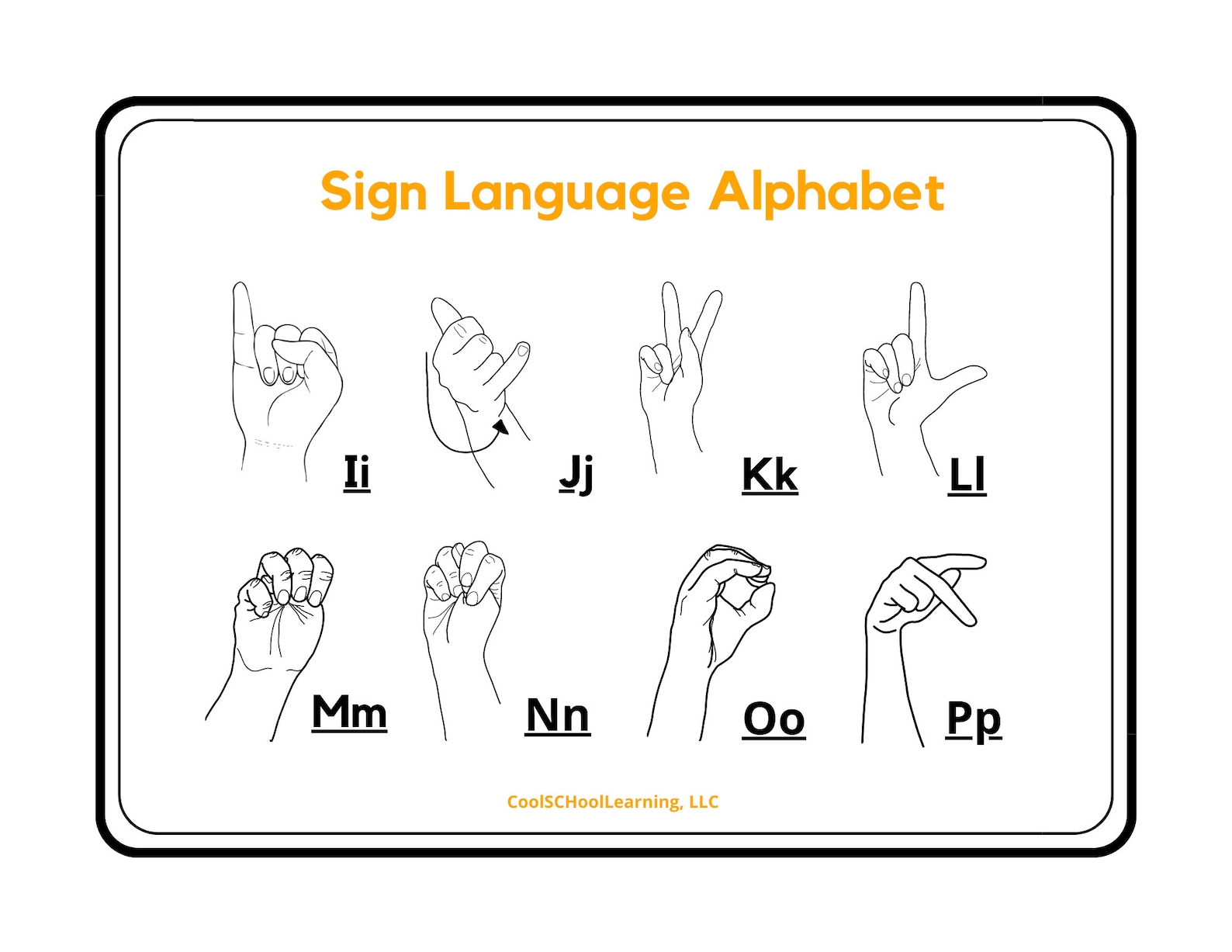 Sign Language ABC, ASL Printable, Sign Language Letters, ASL Learning ...