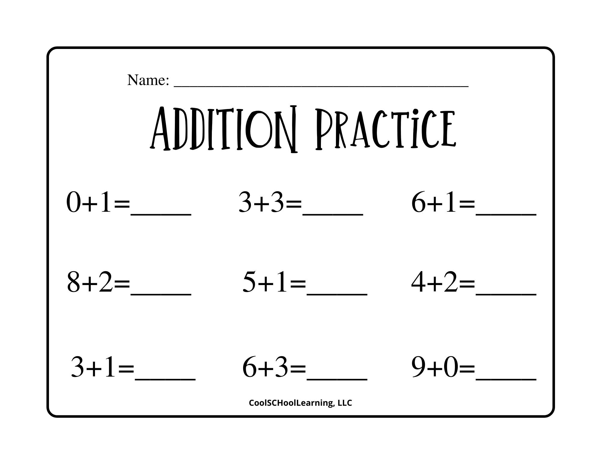Kindergarten Math Worksheets for Kids, Addition Worksheets, Subtraction ...