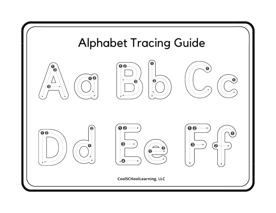 Alphabet Tracing Worksheets A-Z, Preschool, Kindergarten, ABC Tracing ...