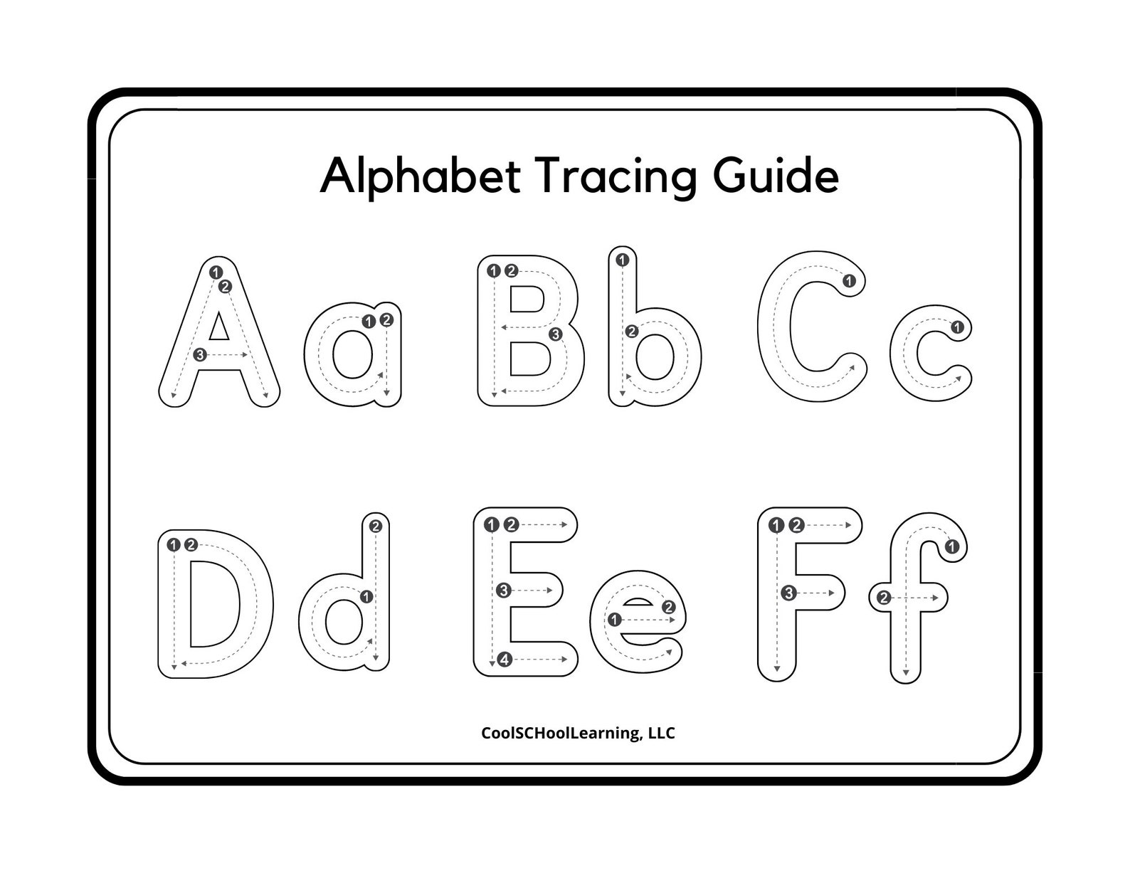 Alphabet Tracing Worksheets A-Z, Preschool, Kindergarten (PDF Pattern ...