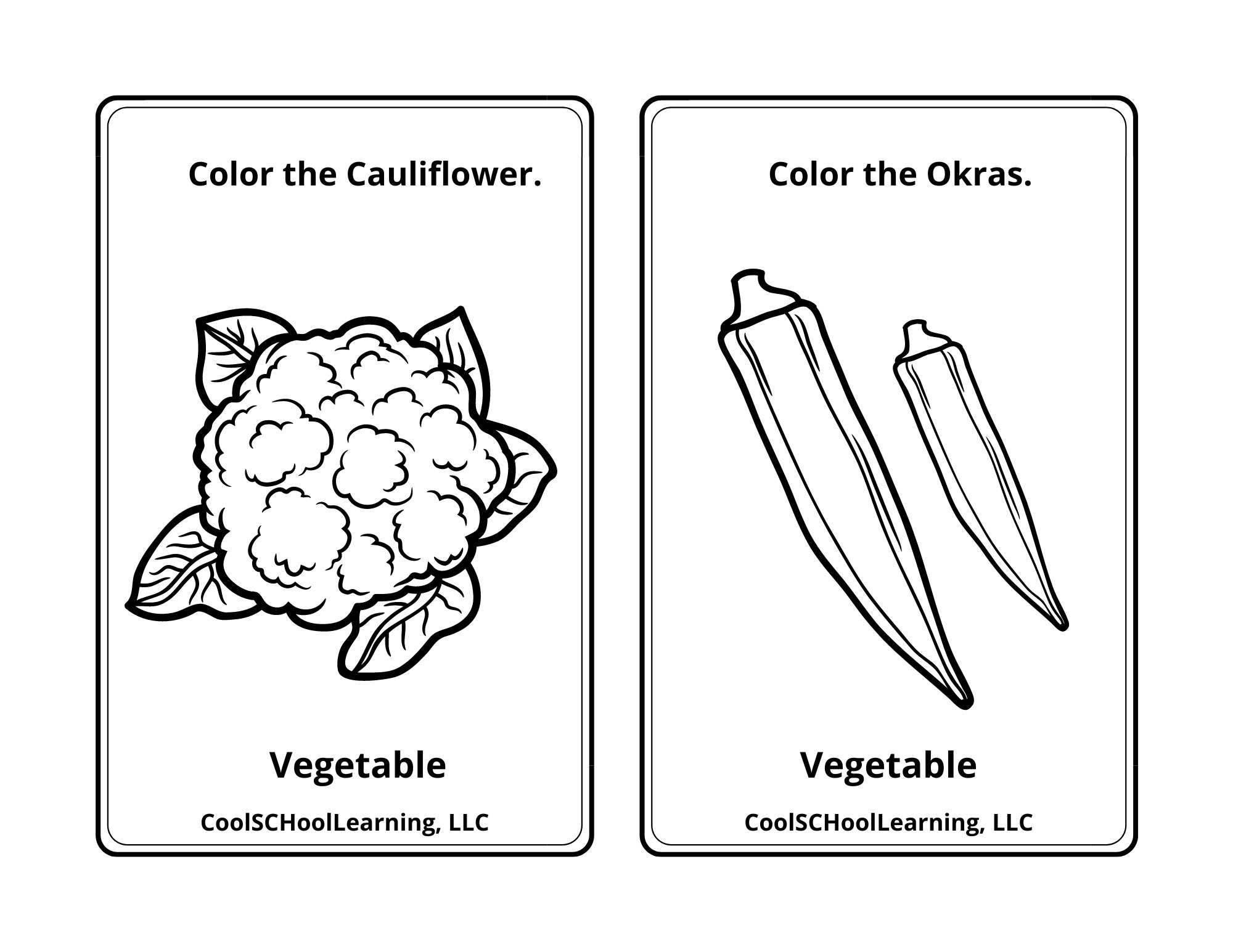 Cauliflower Coloring Pages