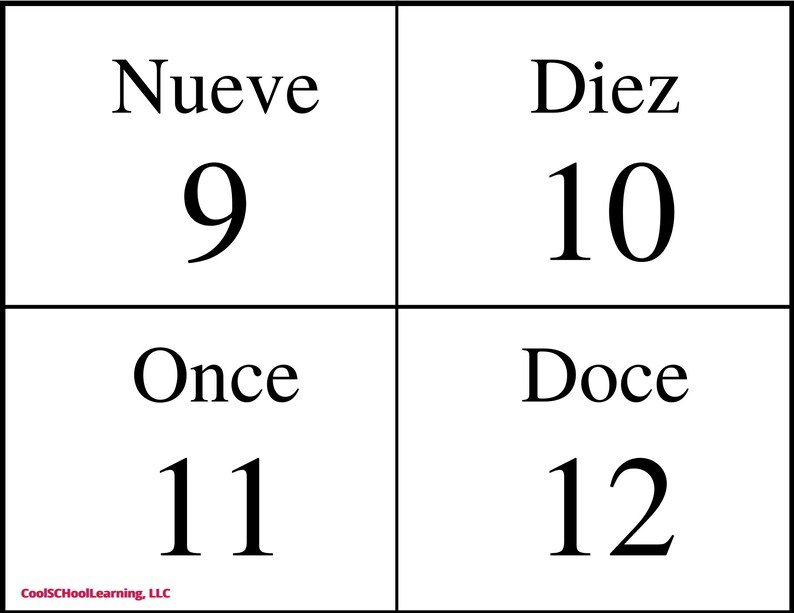 Spanish Number Flashcards 1-20 Preschool Counting Practice | Etsy