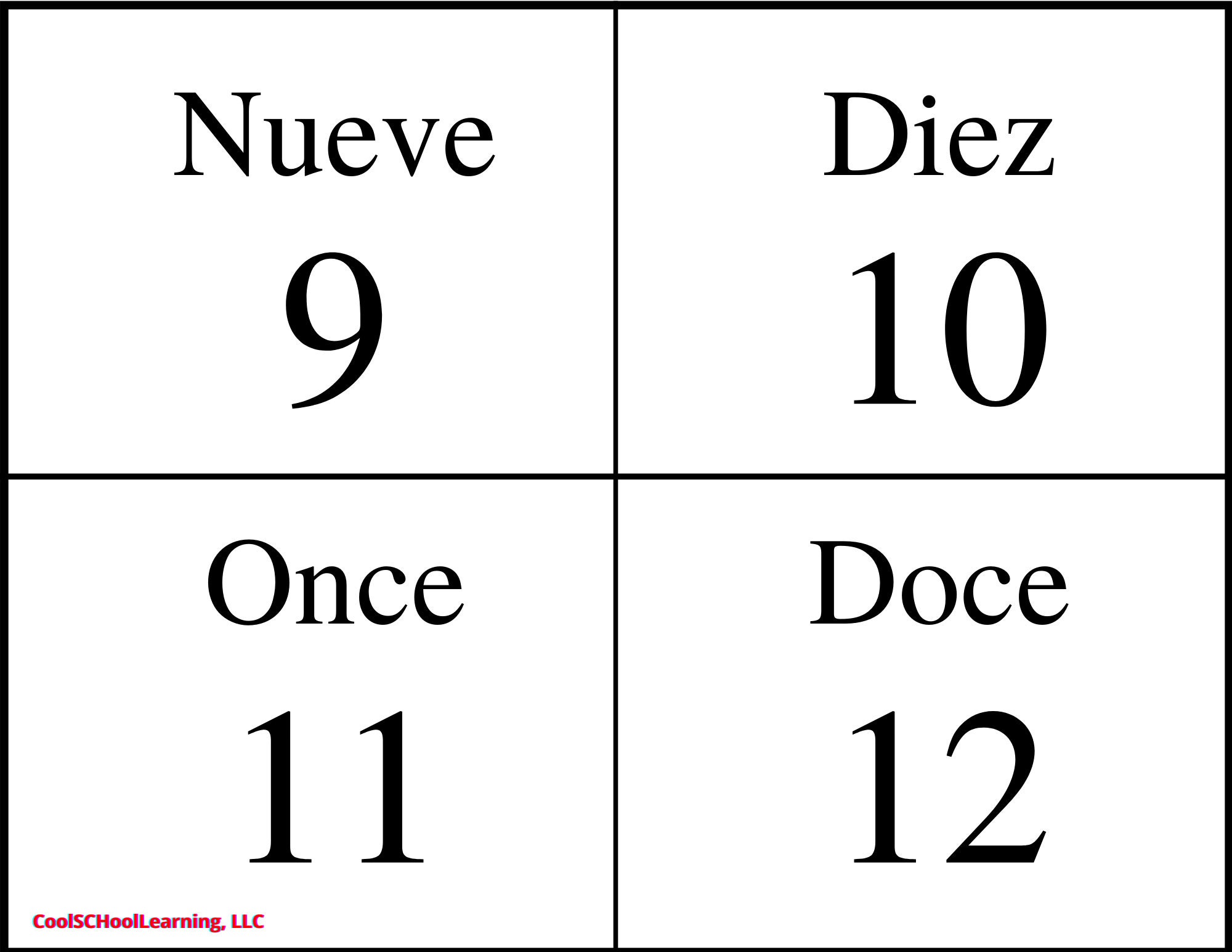Spanish Number Flashcards 1-20, Preschool Counting Practice ...