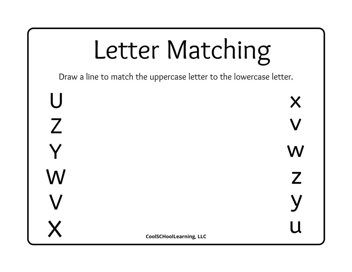Alphabet Matching, Letter Recognition, Capital Letters, Lowercase ...