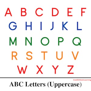 ABC Poster Printable, ABC Print, Rainbow Alphabet, Kids Room Decor ...