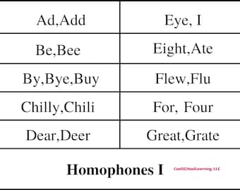 Bundle Homographs Homonyms and Homophones Anchor Charts - Etsy