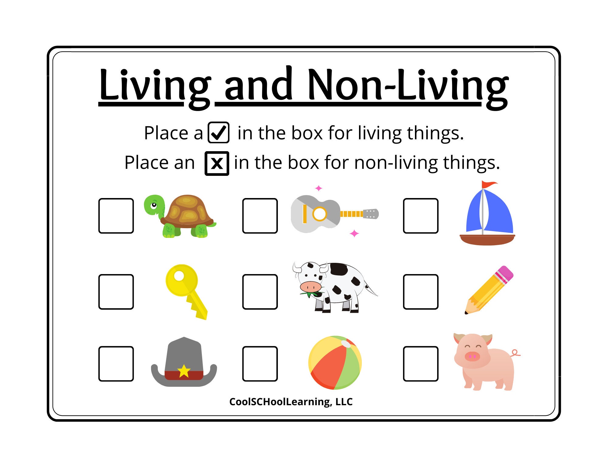 Living and Non-living Printable, Preschool Activities, Kindergarten ...