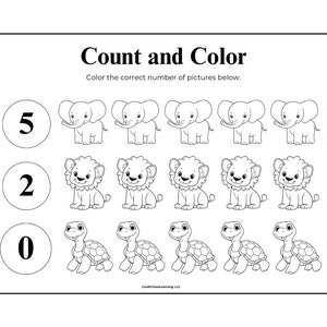 Count and Color, Prek Worksheets, Preschool Printables, Educational ...