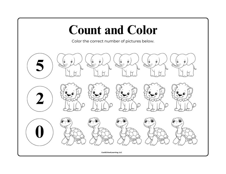 Count and Color, Prek Worksheets, Preschool Printables, Educational ...