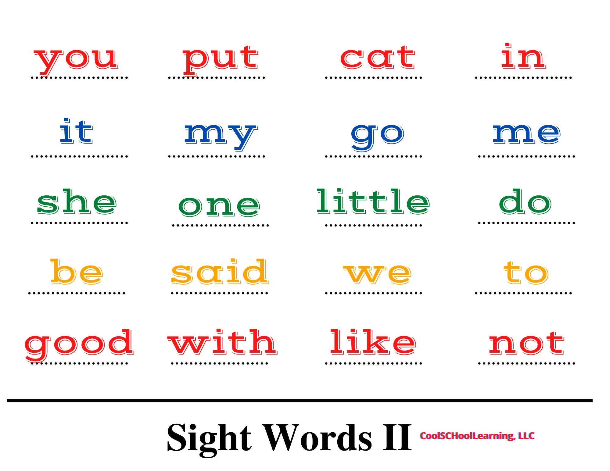 Sight Words Phonics Activities Sight Words Poster - Etsy Canada